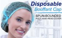 China 15GSM V101 Disposable Non Woven PP Clip Strip Bouffant Hairnet Mob Cap with Elastic for sale