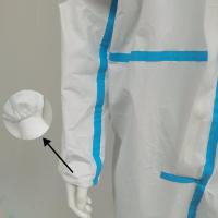 China 175*140cm Nonwoven White Safety Clothing for CE Type5 6 Disposable Protective Coverall for sale