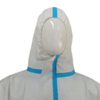 China OEM Accepted Type4/5/6 En14126 Heat Sealed Tape Seam Disposable Protective Coveralls for sale