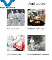 China VASTPROTECT-604 PP PE White Disposable Type5 6 Coveralls for Chemical Protection for sale