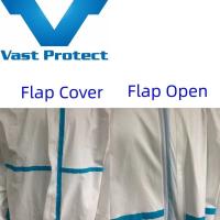 China Breathable Disposable White Blue Strip Micro Film Suit Without Boots-Cover for Protection for sale