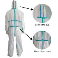 China 175*140cm Disposable Protective Isolation SMS Nonwoven Coverall with Heat Taped Seam for sale
