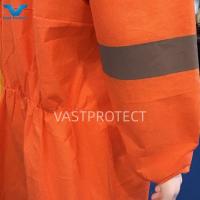 China OEM Accepted Type 5 6 Industrial PPE Orange SMS Disposable Coveralls With Refelctive Tape for sale