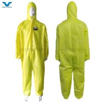 China Fully Closed ISO Hooded Disposable Coveralls Without Face Mask For OEM Chemical Proof for sale