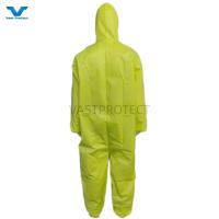 China Fully Closed ISO Hooded Disposable Coveralls Without Face Mask For OEM Chemical Proof for sale