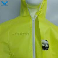 China Fully Closed ISO Hooded Disposable Coveralls Without Face Mask For OEM Chemical Proof for sale