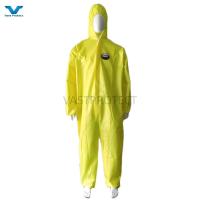 China VPT-01 175*140cm Yellow Microporous Chemical Proof Protective Coveralls for Industrial for sale