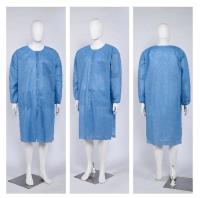 China OEM Protective Medical Visitor Disposable Lab Coat with Zipper and Label Accessories for sale