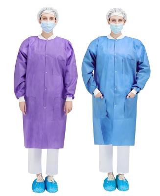 China Doctor Nurse Wear Unisex Laboratory Coat with Knitted Cuffs and Microporous Material for sale