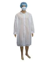 China Elastic Cuff Zipper Magic Tape Velco Pockets Non-Woven PP Lab Coat for M L XL XXL Sizes for sale