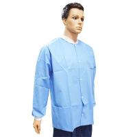 China Clean Room Polypropylene Non Woven SMS 40GSM Nursing Scrubs Doctor Disposable Lab Coat for sale