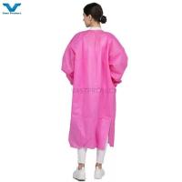 China Clean Room Polypropylene Non Woven SMS 40GSM Nursing Scrubs Doctor Disposable Lab Coat for sale