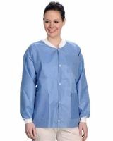 China SMS Disposable Lab Jackets Coat 45GSM Hip Length with Pockets Knit Cuffs Adult 5XL for sale