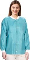 China SMS Disposable Lab Jackets Coat 45GSM Hip Length with Pockets Knit Cuffs Adult 5XL for sale