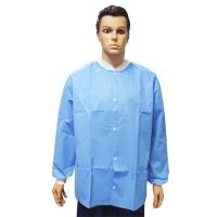 China SMS Disposable Lab Jackets Coat 45GSM Hip Length with Pockets Knit Cuffs Adult 5XL for sale