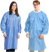 China Dust-Proof Adult Disposable Lab Coats with Knit Cuffs and Pockets ISO9001 Certified for sale