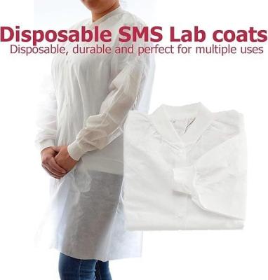 China Collar Single Collar or Double Collar Disposable Lab Coat White No Pockets for sale