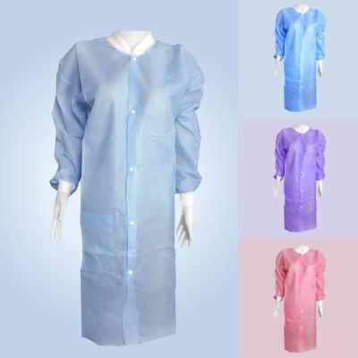 China Sky Blue Lab Coats for Adults PPE Spp SMS 45GSM Splash-Proof Painting with Mao Collar for sale