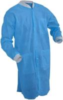 China Sky Blue Lab Coats for Adults PPE Spp SMS 45GSM Splash-Proof Painting with Mao Collar for sale