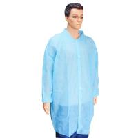 China Sky Blue Lab Coats for Adults PPE Spp SMS 45GSM Splash-Proof Painting with Mao Collar for sale