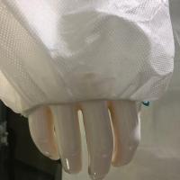 China White Disposable Lab Coat Snap Front No Pockets Elastic Cuffs 20000PCS/Day Production for sale