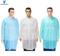 China Hospital Long Sleeve Disposable Lab Coat in White / Blue / Green / Purple / Pink / Yellow Color for sale