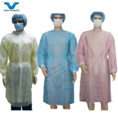 China Closure Ties at Back of Neck and Waist Adult Isolation Gown with AAMI Level1/2/3 for sale