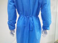 China SMS Blue 45GSM 120X140cm AAMI Level 1/2/3 Disposable Isolation Gown En1149 Standard for sale
