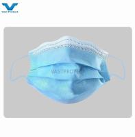 China VPT-Face mask 17.5x9.5cm Disposable Nonwoven Blue 3ply Protection Mask for Your for sale
