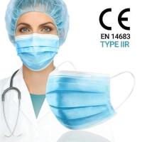 China Flat ASTM Level 2 Disposable Face Mask With Nose Clip Elastic CE ISO 13485 FDA Bef 98% for sale