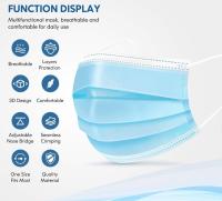 China Flat High Filter Disposable 3 Ply Face Mask Anti Bacteria Virus Blue Other Color Blue for sale