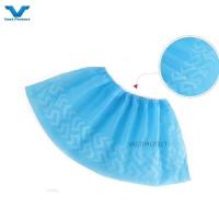 China Customizable Labs Disposable PP 10-30g Elastic Blue Anti-Slip Printed Shoe Cover for Labs for sale