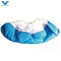 China PP CPE Anti-Slip Blue White Elastic VPT-Shoe Cover for Protection Disposable Protection for sale