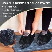 China Black Non-Woven Fabric Breathable PE Cloth Slip Resistant Disposable Boot Shoes Cover for sale