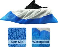 China Cleaning Blue and White V206 Heavy Duty PP CPE Waterproof Disposable Foot Shoe Cover for sale