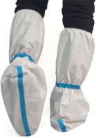 China Disposable Boot Cover Dustproof Sterile Micro-Porous Sf White With Blue Line 15*39cm for sale