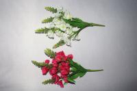 China Artificial Flowers UV Resistant 30cm Silk Rose Bouquet for Home Wedding Decoration for sale