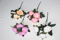 China Artificial Flowers 60cm Silk Rose Bouquet UV Resistant Faux Floral Arrangement for Home Wedding Decoration for sale