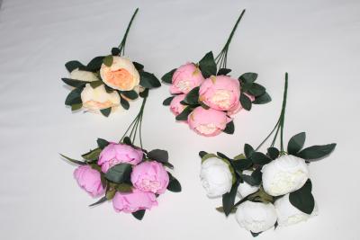 China Artificial Flowers 60cm Silk Rose Bouquet UV Resistant Faux Floral Arrangement for Home Wedding Decoration for sale