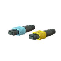 China FTTH Mini Housing MPO Connector 5.0mm round boot 12 24 core OM3 connector fibre for sale