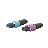China FTTH Mini Housing MPO Connector 5.0mm round boot 12 24 core OM3 connector fibre for sale
