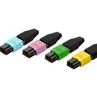 China Female Male MPO Fiber Optic Connector 4 - 24 Cores Optical Fiber Communication for sale