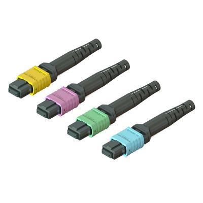 China Telecommunication MPO Connector 3.5 60mm 16 Cores Male Female Bais Key long boot for sale