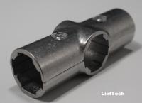 China 6063 T5 Aluminum Alloy Cross Pipe Joint Easy assembly oxidized surface for sale