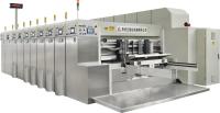 China White Automatic Steel Flexo Printing Cardboard Box Slotting Die Cutting Machine 130 Sheets / Min for sale