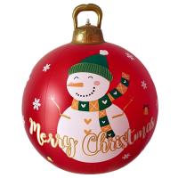 China 24-Inch PVC Inflatable Christmas Ball Multi-Color Christmas Atmosphere Pattern for sale