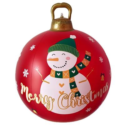 China 24-Inch PVC Inflatable Christmas Ball Multi-Color Christmas Atmosphere Pattern for sale