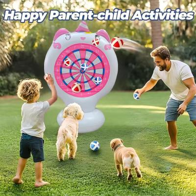 China Inflatable unicorn throwing targets, PVC inflatable water darts, football penalty kicks, dartboard pasting fun, adult and children throwing toys, party game props for sale