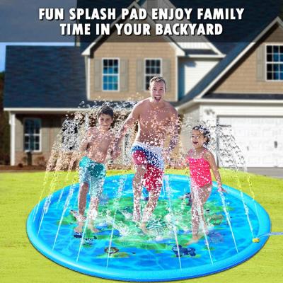 China PVC blue dinosaur water spray pad, 69-inch water spray pad, ideal summer play and outdoor activity fountain toy for sale