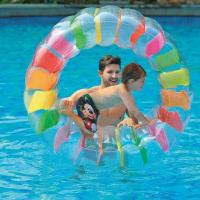 China Summer color giant PVC inflatable roller water park swimming pool buoyancy water wheel children lawn beach roller sports toys for sale